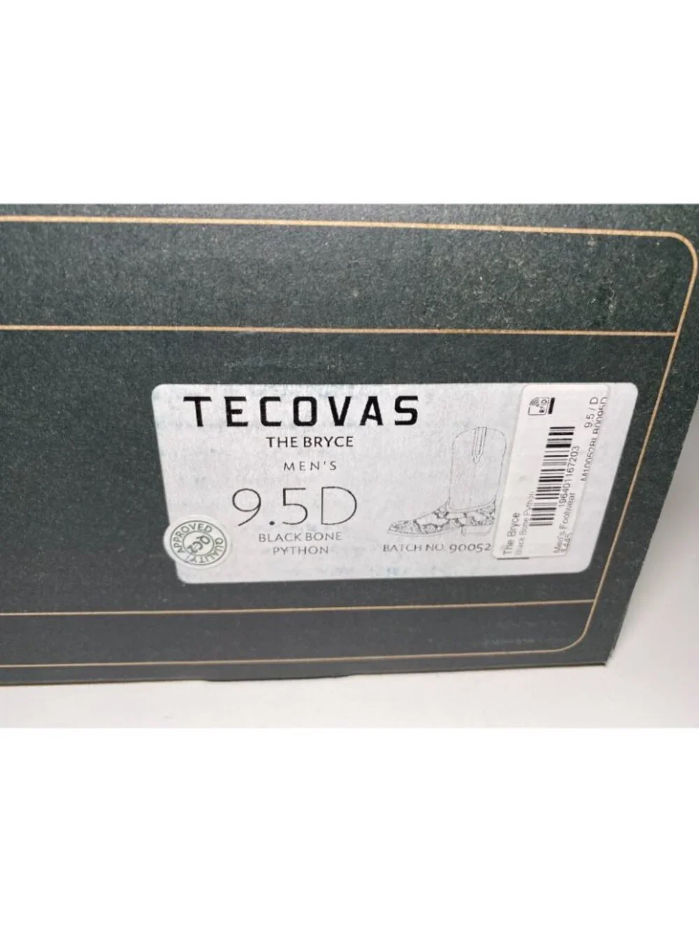 Tecovas | Shoes | Tecovas The Bryce Mens Shoe Size 95 D Black Bone ...